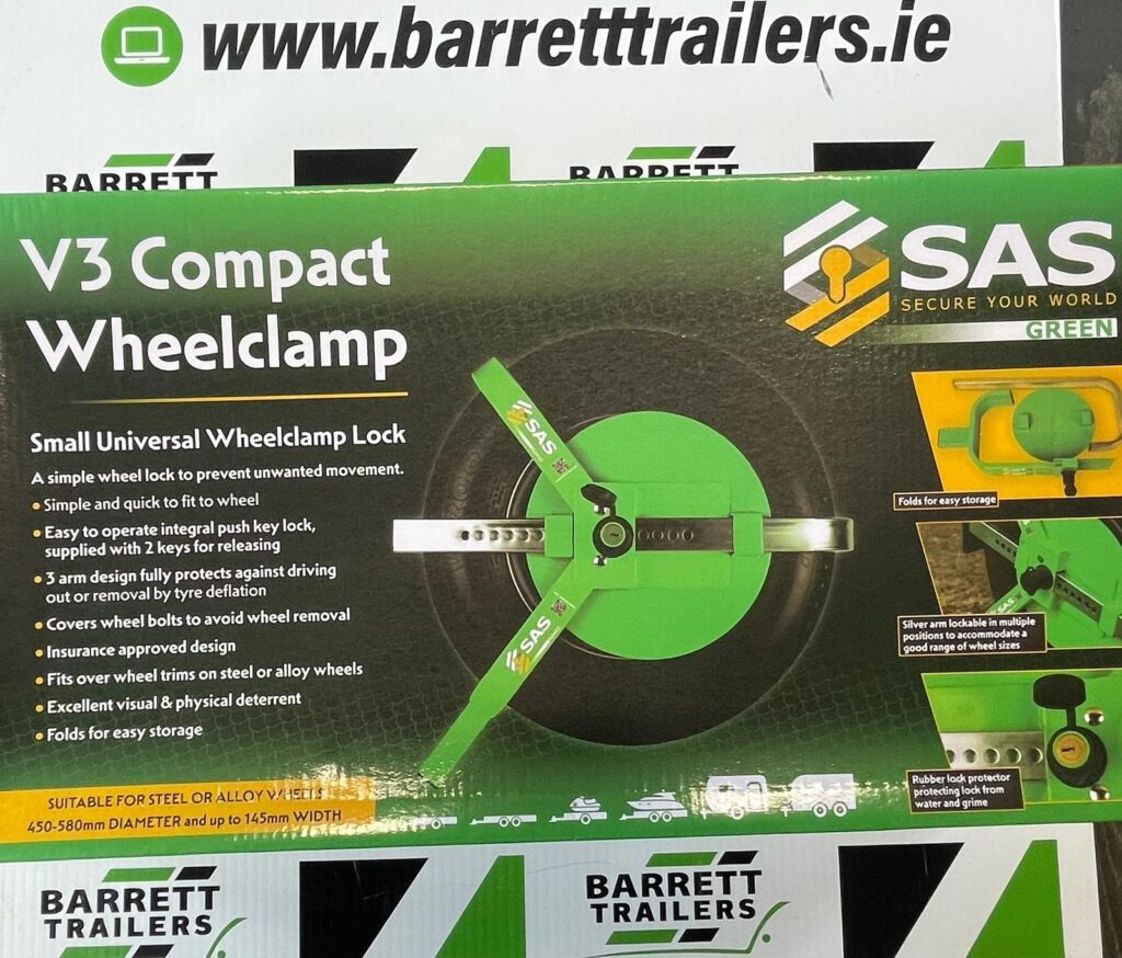 Green SAS V3 COMPACT WHEELCLAMP - Barrett Trailers