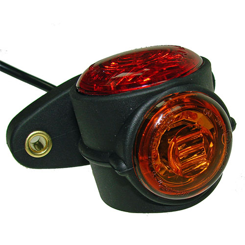 10-30V LED Red/White/Amber Rubber Side Marker Lamp - Barrett Trailers