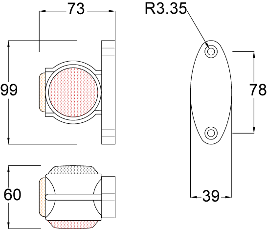 10-30V LED Red/White/Amber Rubber Side Marker Lamp - Barrett Trailers