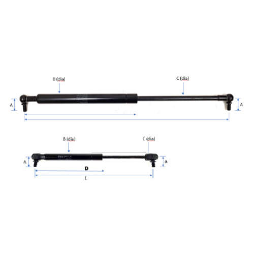 Ramp Gas Spring 400N Brian James A2/A4 - Barrett Trailers