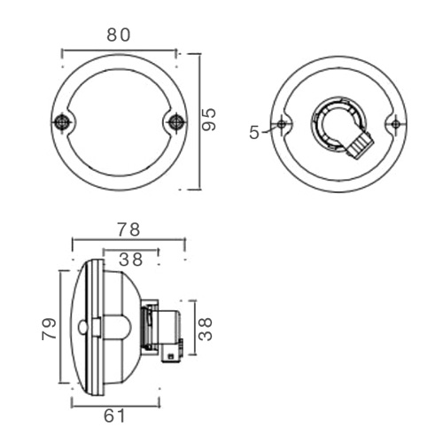 Aspock 12V Roundpoint I Bulb Stop/Tail Lamp - Barrett Trailers